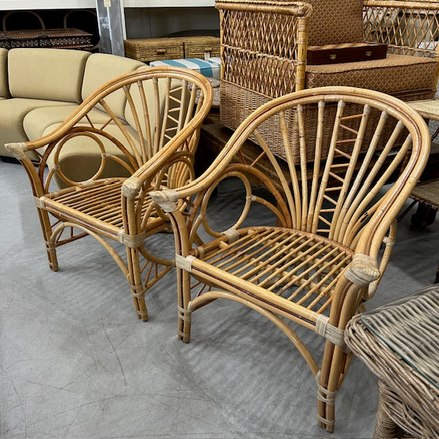pair of rattan lounge chairs – eclectic patina