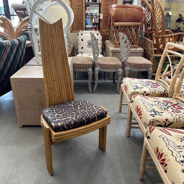6 vintage rattan tall back chairs – eclectic patina